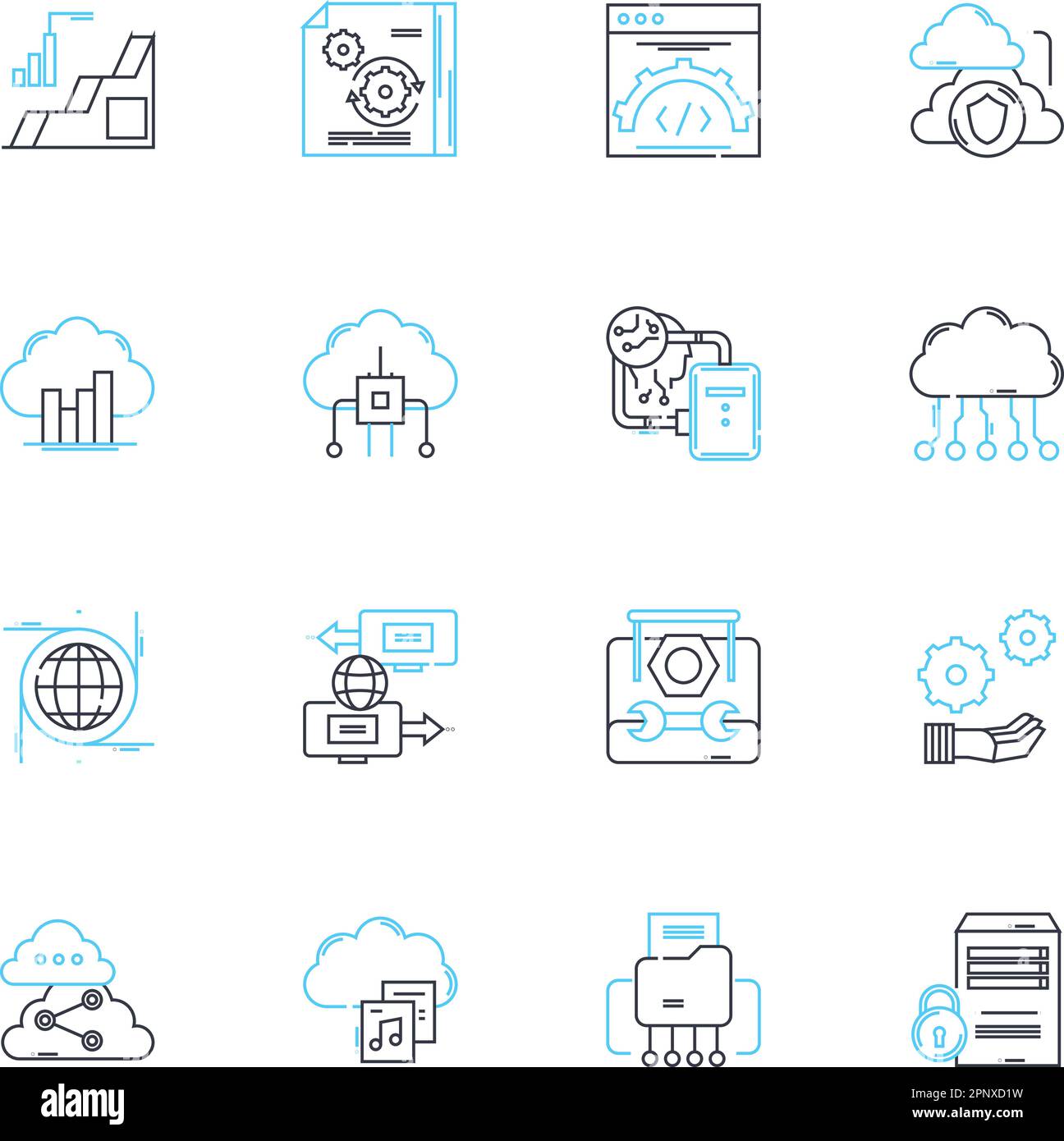 Online Privacy Linear Icons Set Security Encryption Anonymity