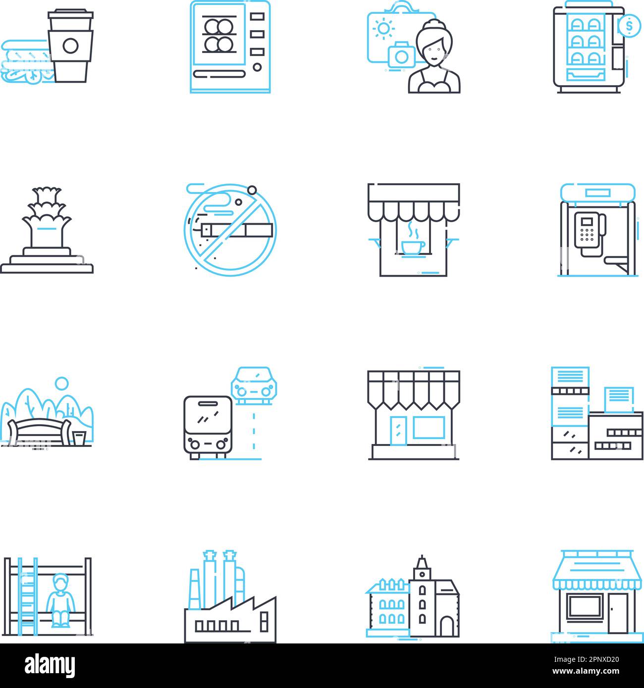 Intelligent cities linear icons set. Innovation, Connectivity ...
