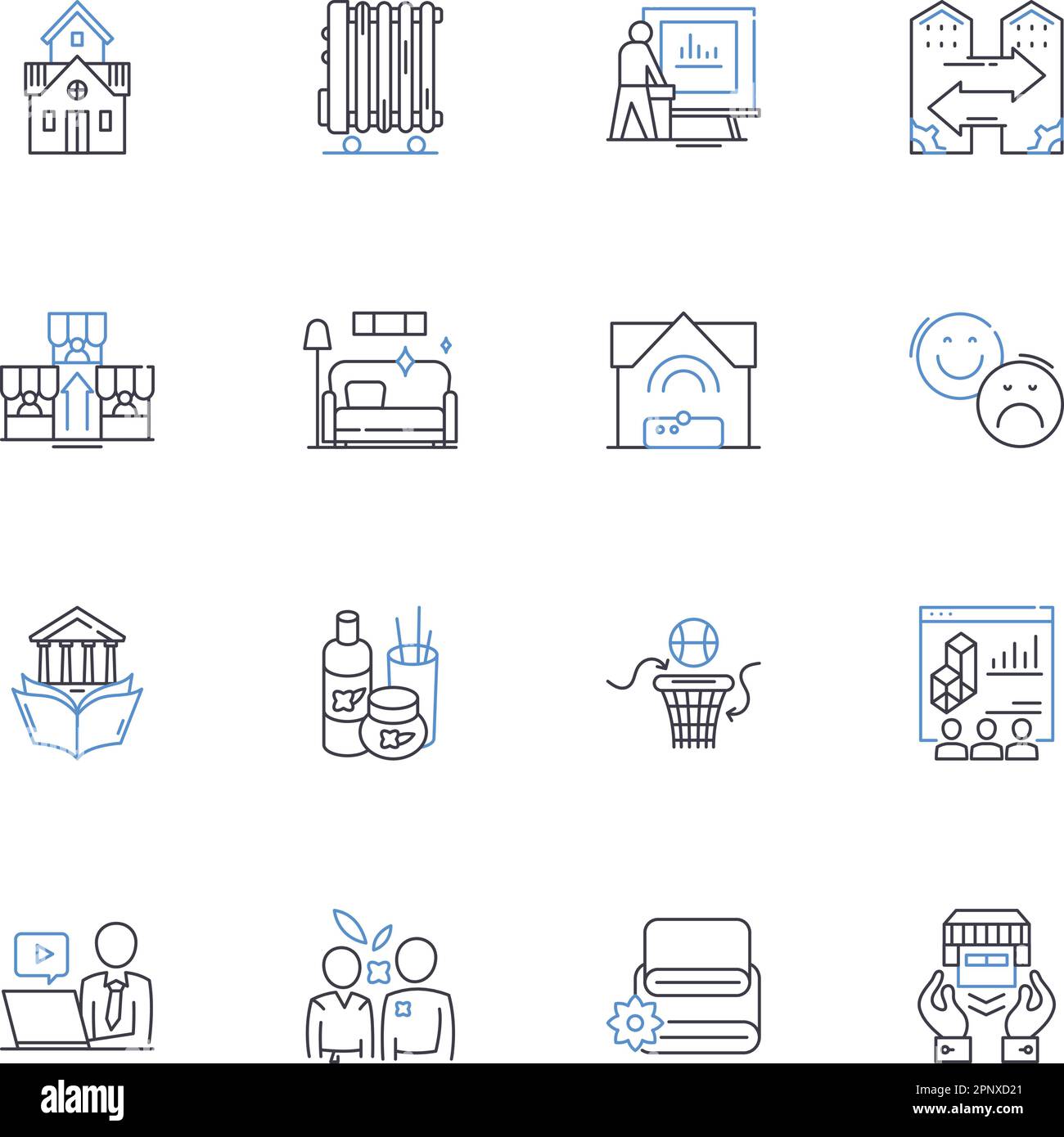 Dynamic economy line icons collection. Innovation, Technology ...