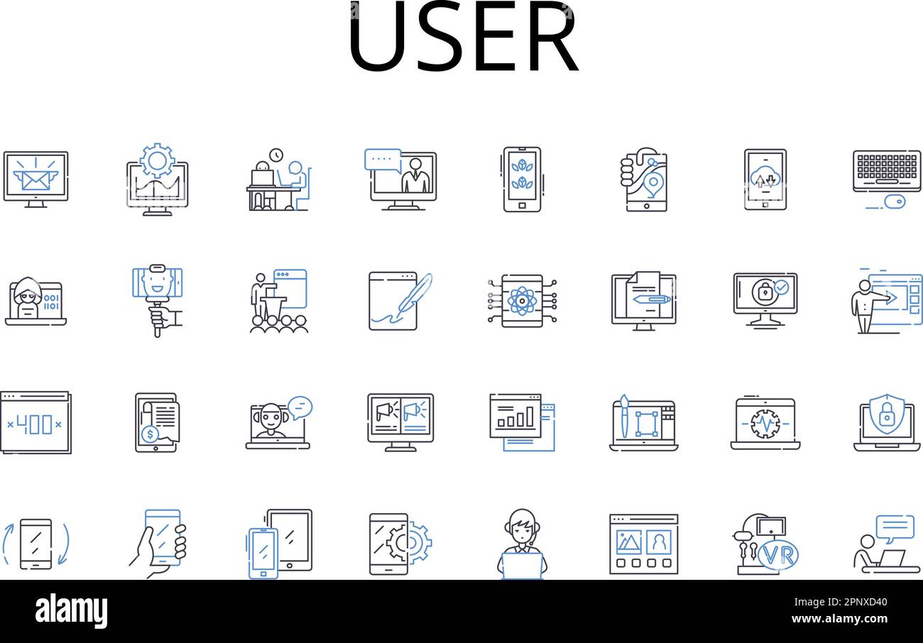 User line icons collection. Consumer, Client, Customer, Patron, Account ...