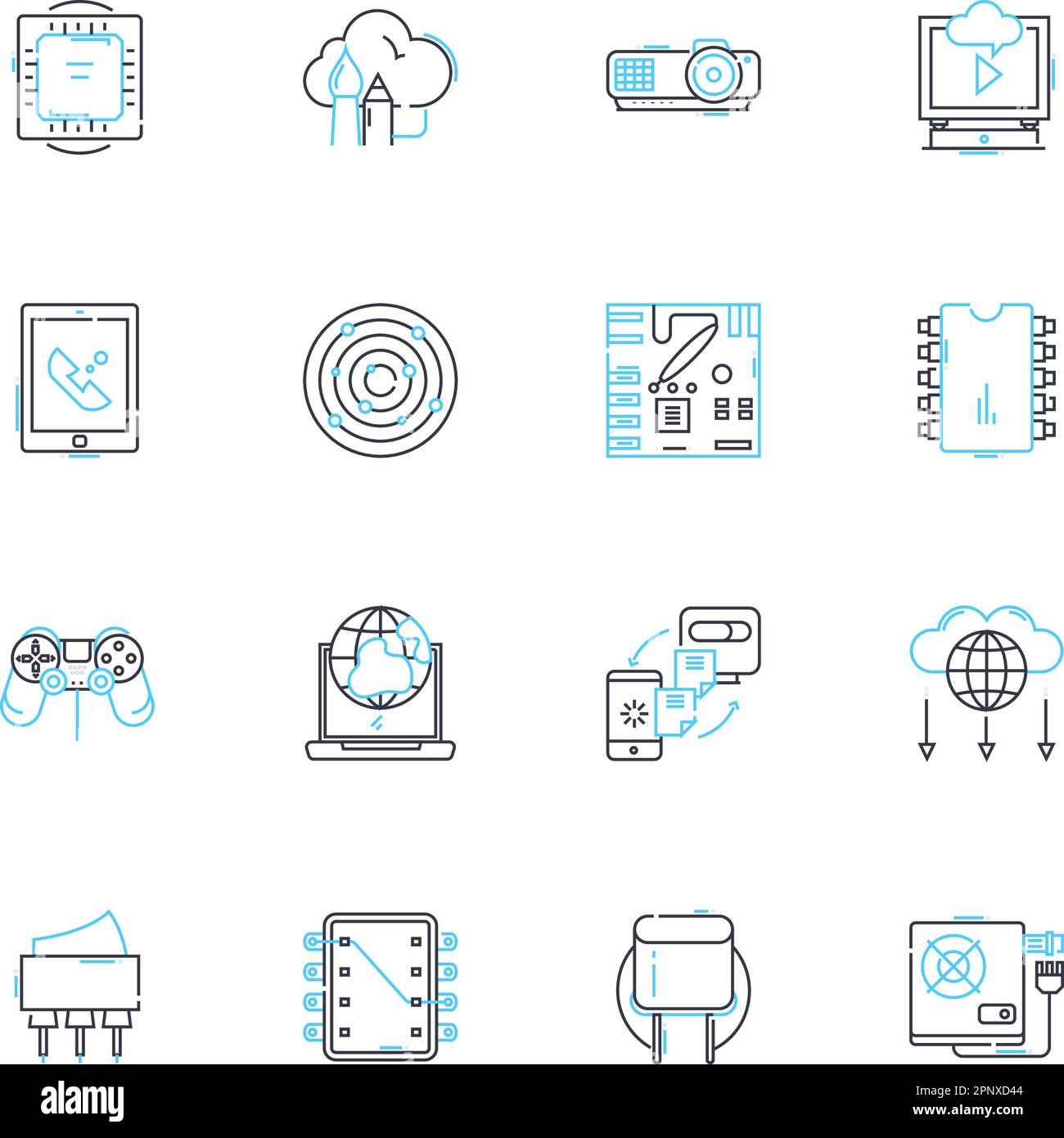 Mobile Phs Linear Icons Set Smartphs Touchscreen Apps Android Ios