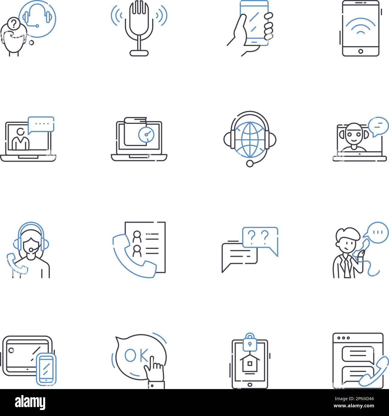 Cyber connectivity line icons collection. Nerking, Communication ...