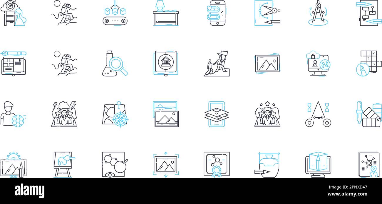 Academy linear icons set. Education, Learning, Instruction, Enrichment ...