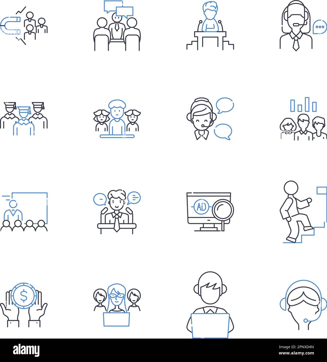 Work occupation line icons collection. Job, Career, Employment ...