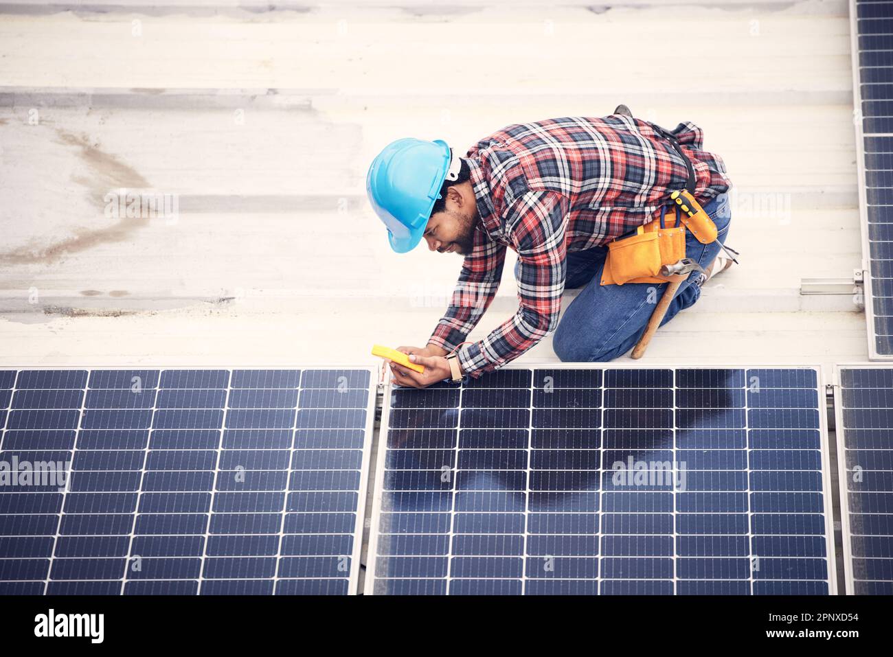 Man Solar System Installation