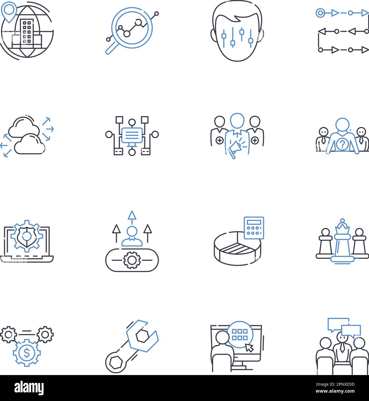 Talent development line icons collection. Coaching, Learning, Nurture ...