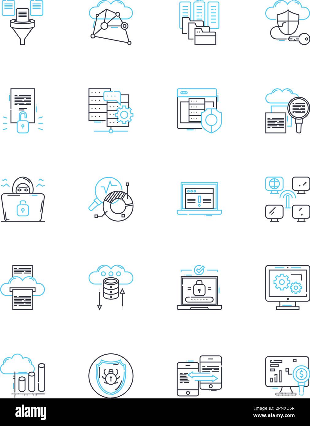 Project service linear icons set. Management, Collaboration ...