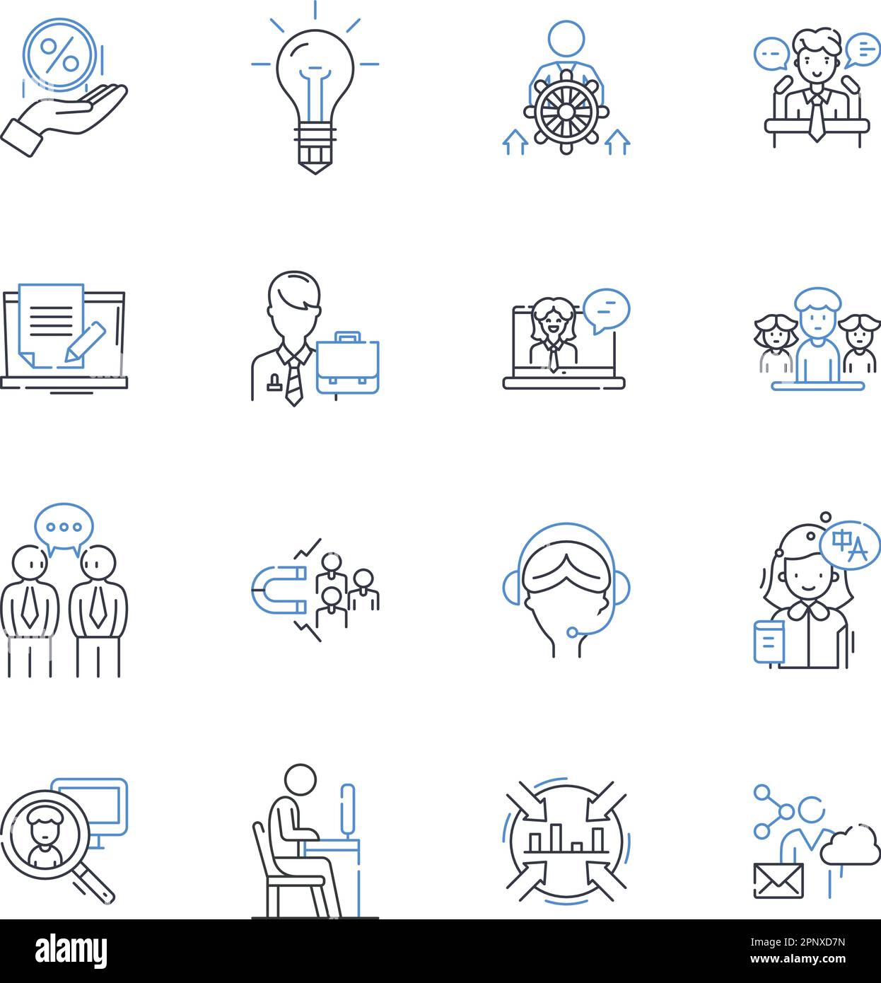 Livelihood job line icons collection. Employment, Occupation, Career ...