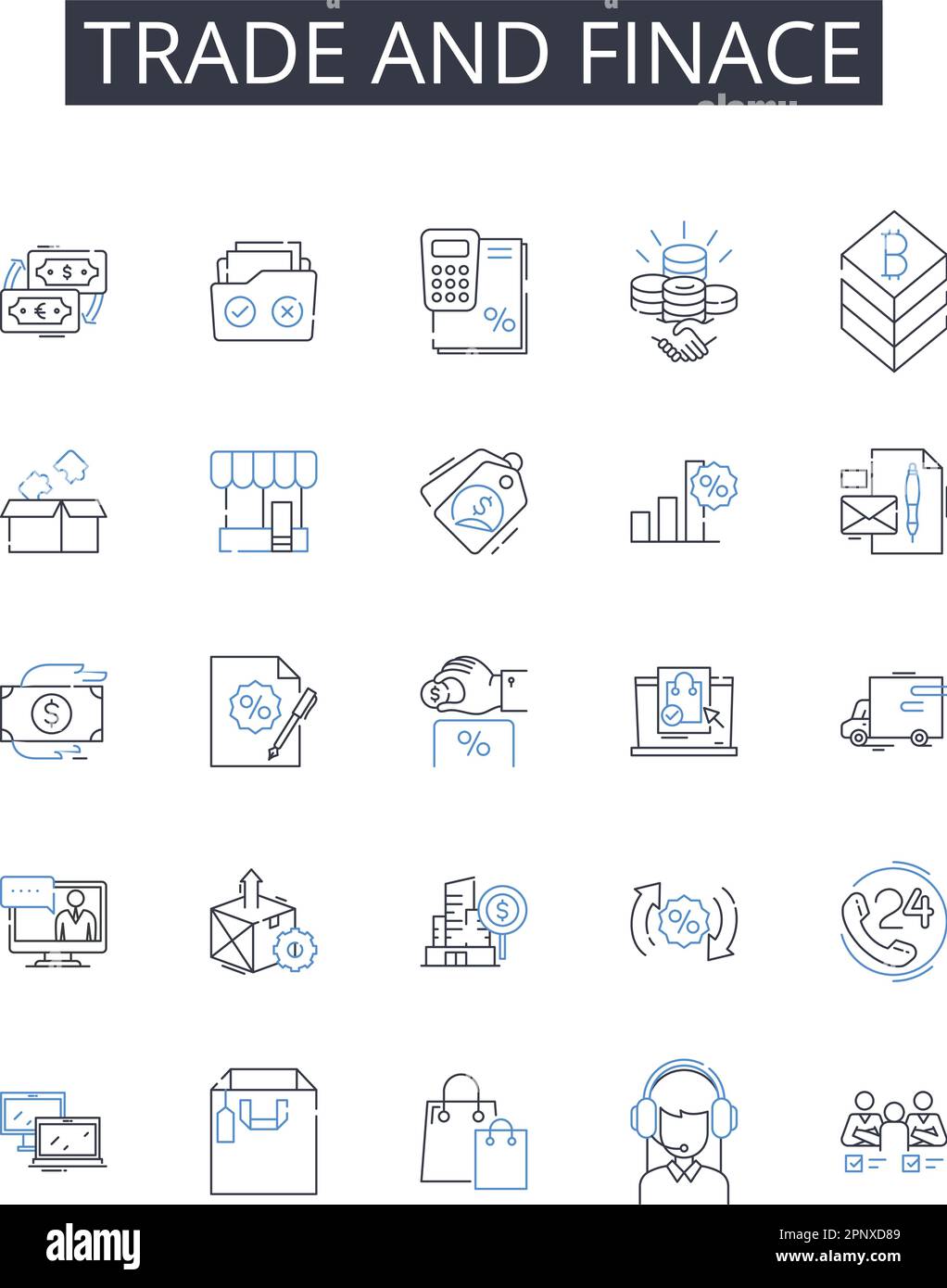 Trade and finace line icons collection. Risk-taking, Innovation ...