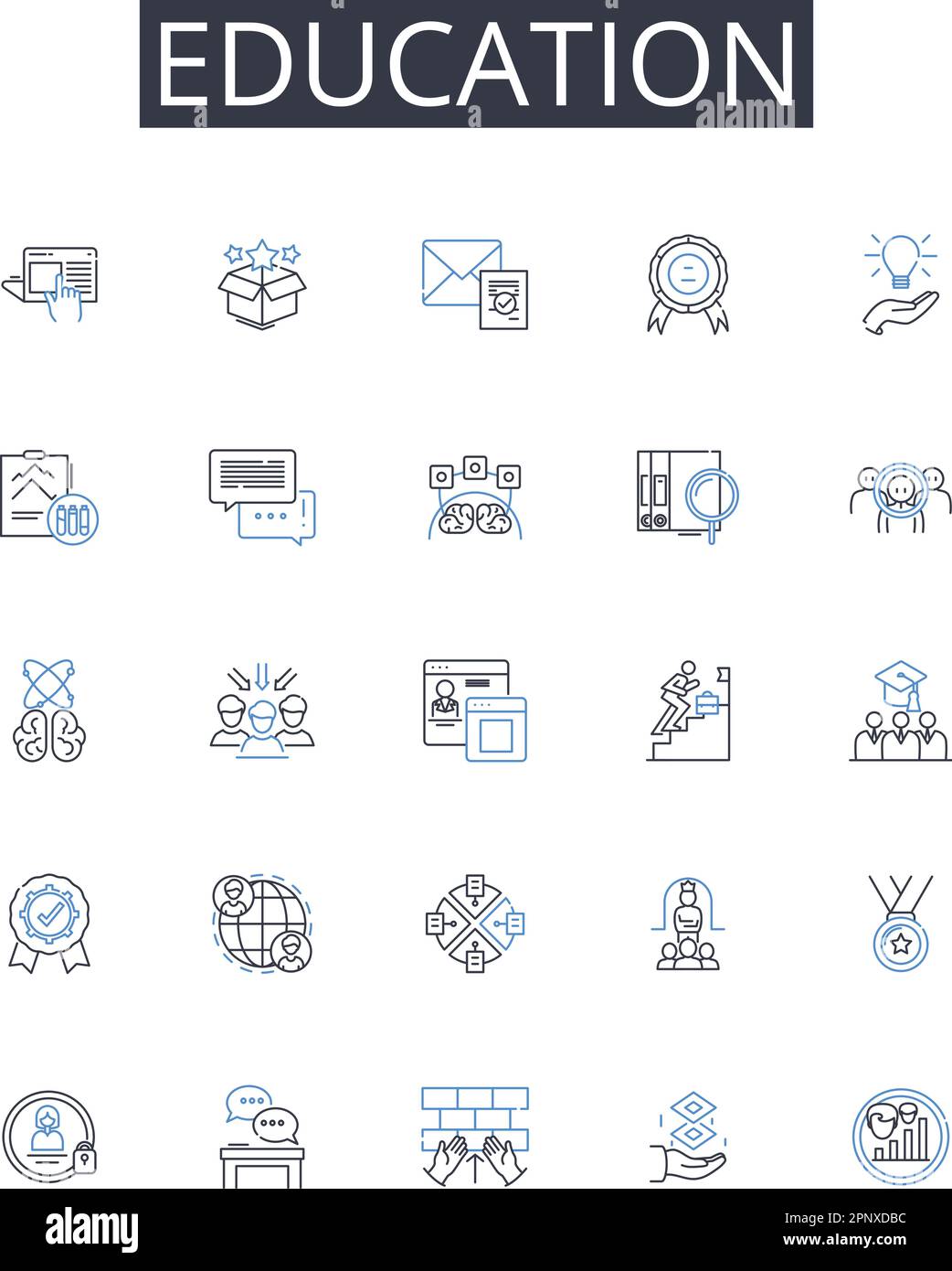 Education line icons collection. Independence, Freedom, Self ...
