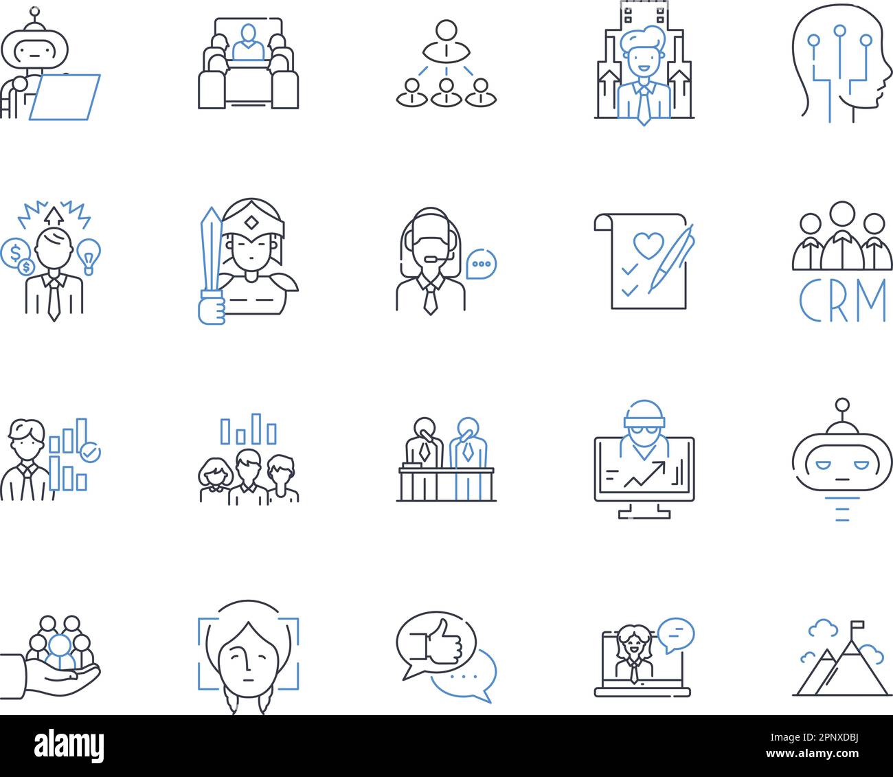 Training line icons collection. Coaching, Education, Development ...