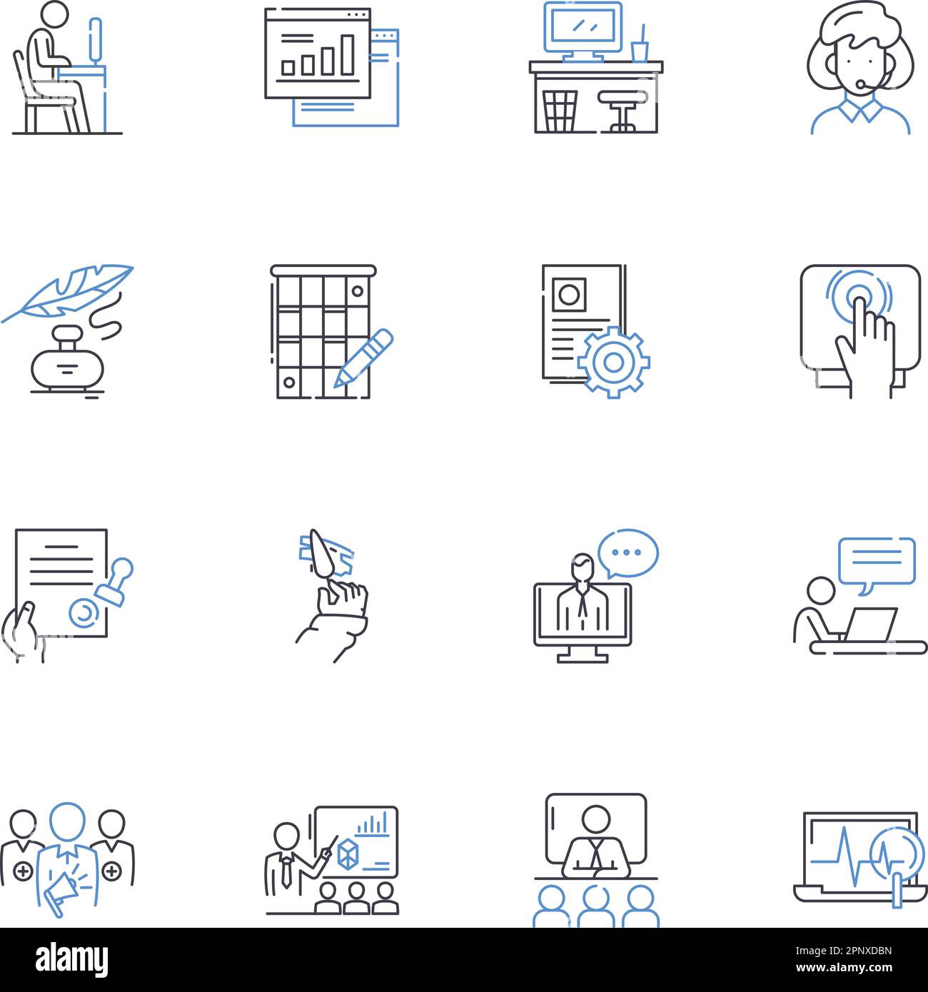 Lecture Line Icons Collection Presentation Seminar Lesson Workshop Discussion Talk