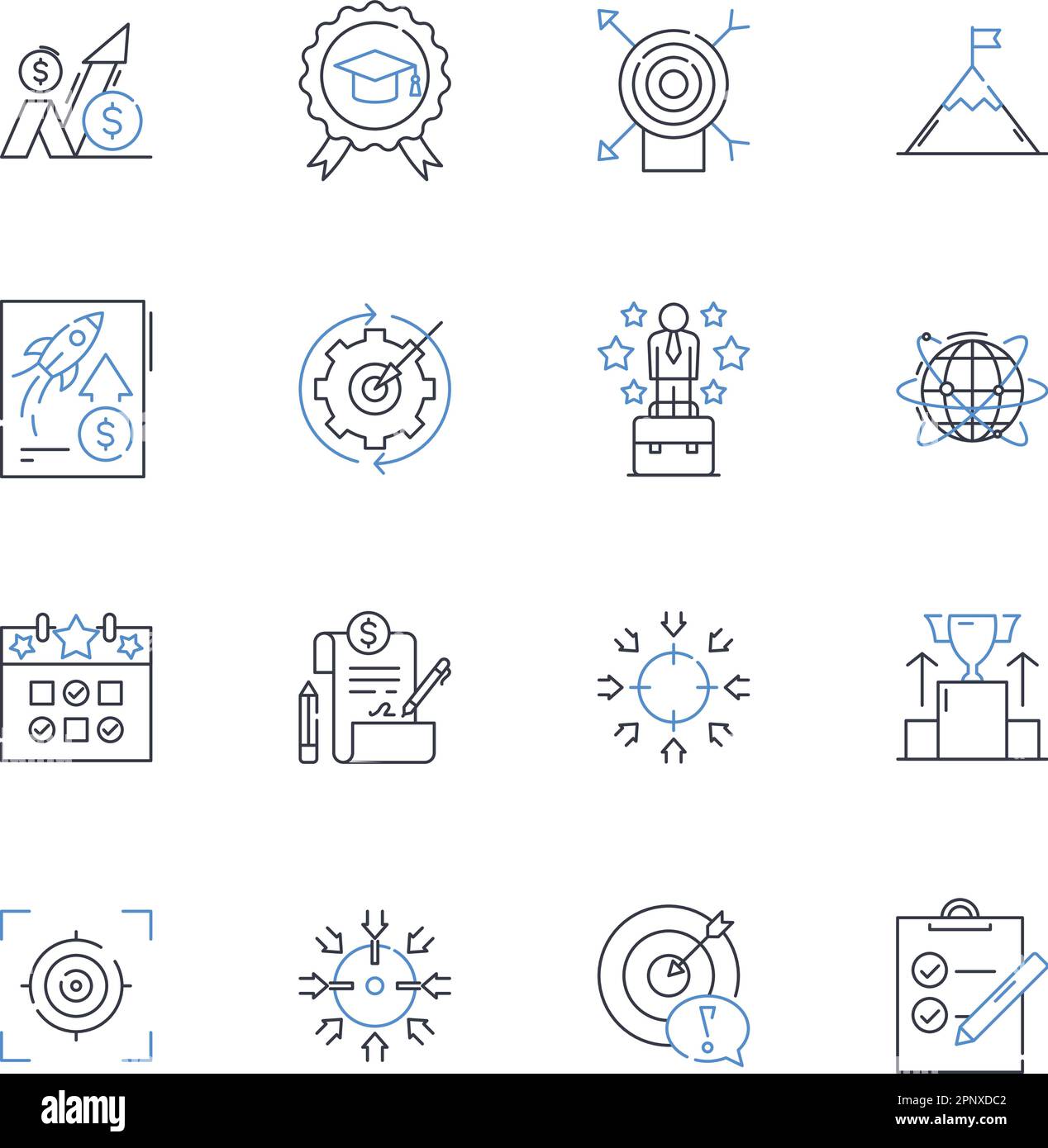 Integrated direction line icons collection. Synergy, Harmony ...