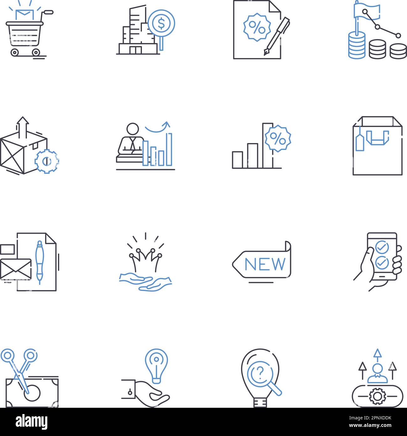 Negotiation and gain line icons collection. Bargain, Profit, Winning ...
