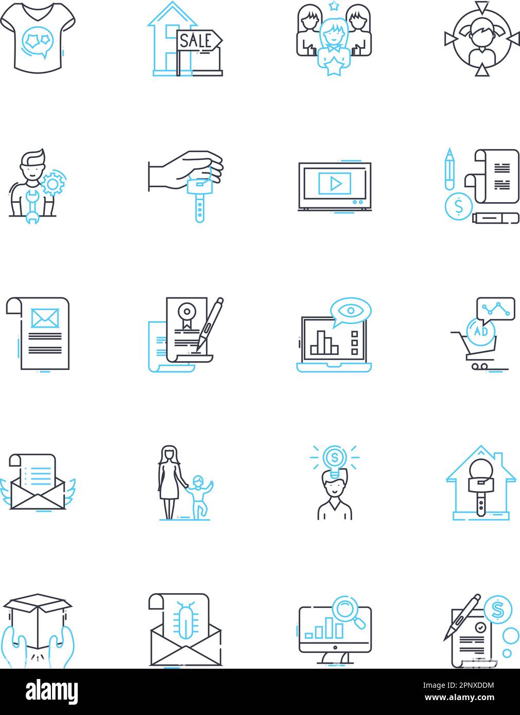 Presentation show linear icons set. Slides, Projection, Display, Pacing ...