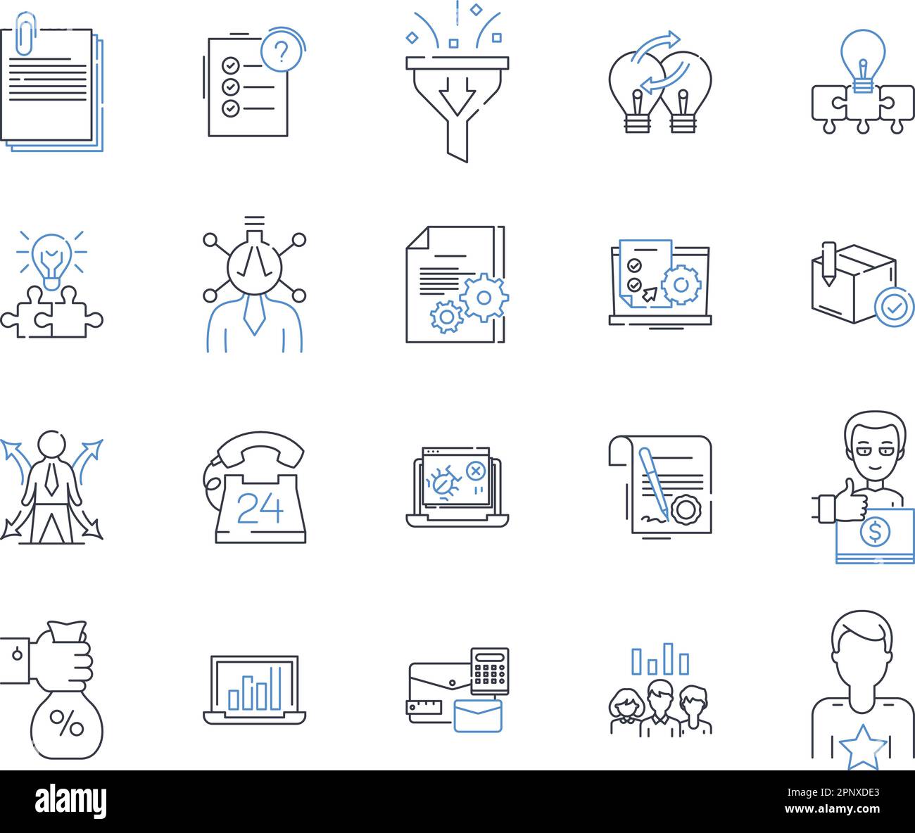 Company character line icons collection. Innovative, Intelligent ...