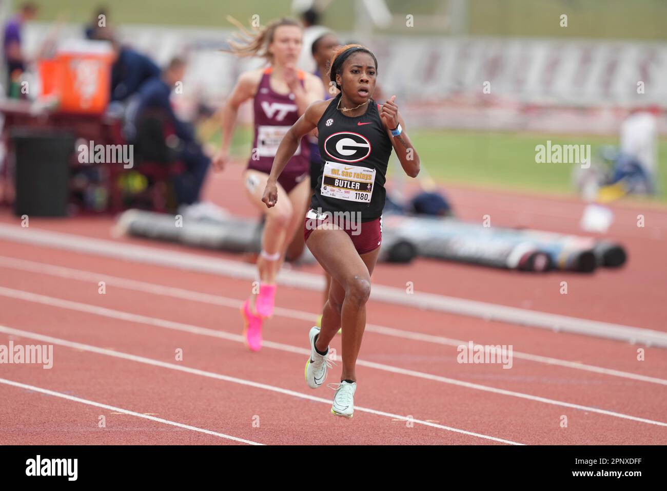 Aaliyah Butler of Georgia runs in the women's 400m during the 63rd Mt ...