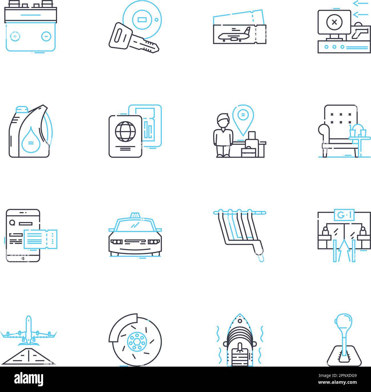 Pilot linear icons set. Aviator, Cockpit, Flight, Navigation, Aircraft, Control, Wings line ...