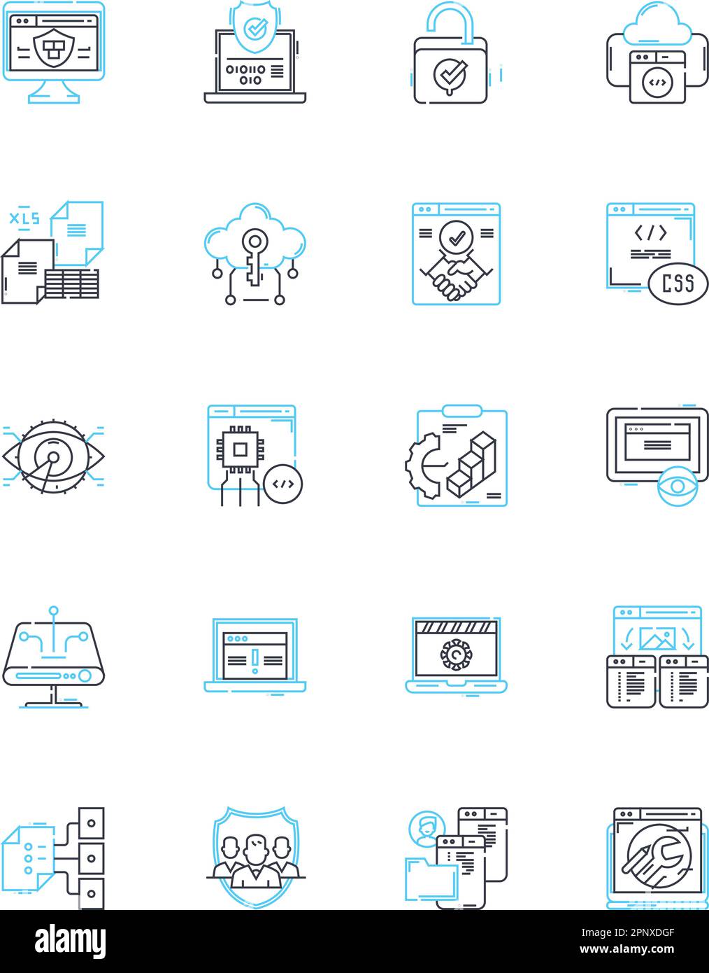 Digital Defense linear icons set. Cybersecurity, Encryption, Firewall ... Digital Defense linear icons set. Cybersecurity, Encryption, Firewall ...
