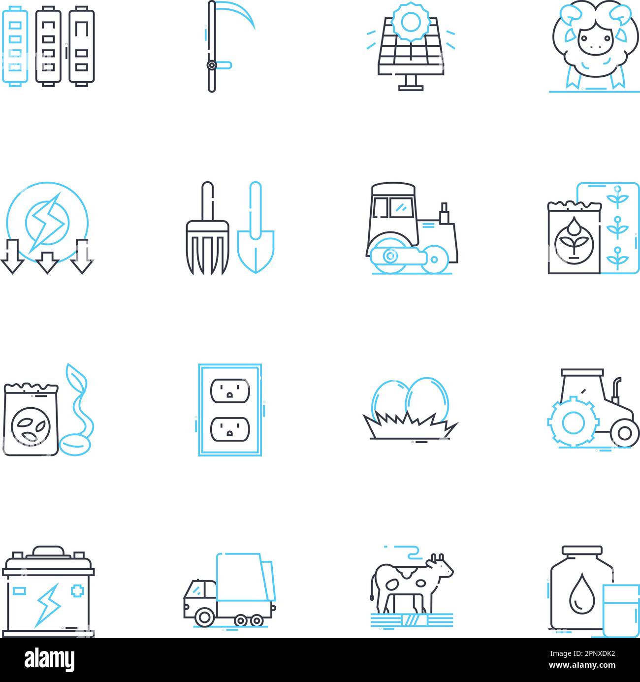 Harvest festival linear icons set. Cornucopia, Bounty, Gratitude ...