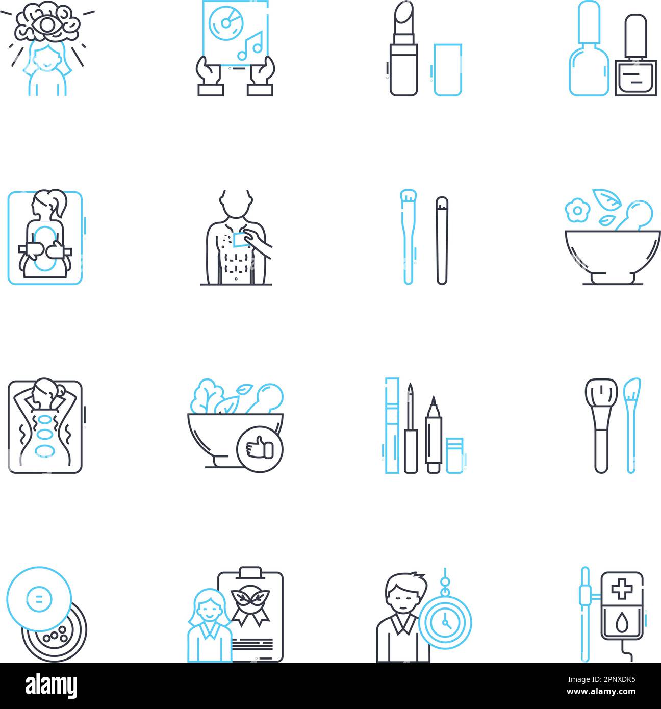 Visual design linear icons set. Composition, Typography, Color ... Visual design linear icons set. Composition, Typography, Color ...