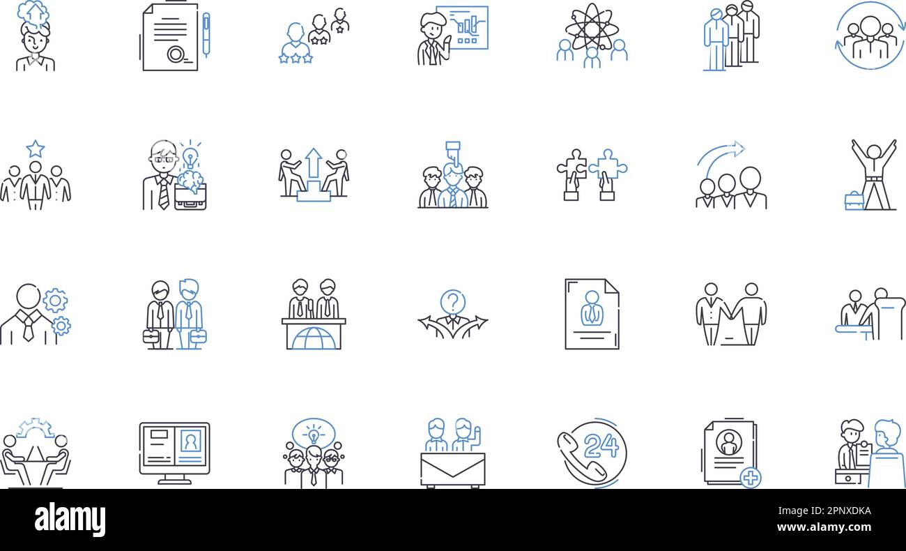 Office friends line icons collection. Companionship, Banter ...