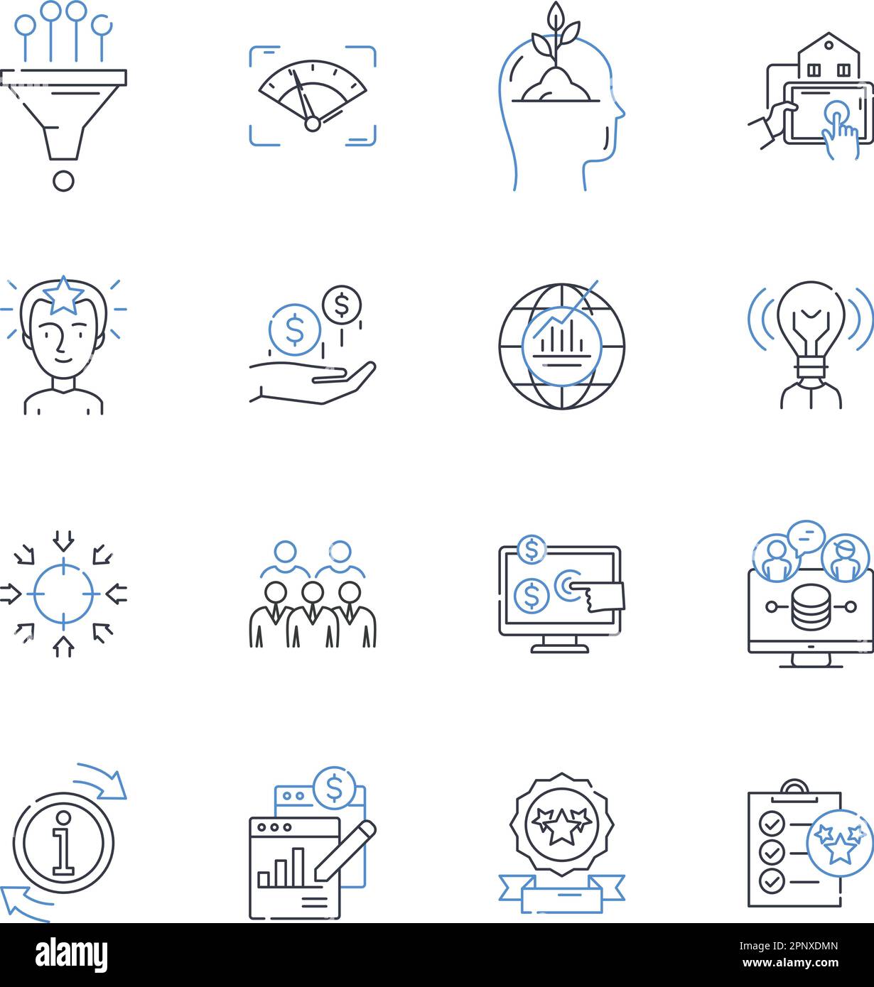 Expense tracking line icons collection. Budgeting, Accounting, Finances ...
