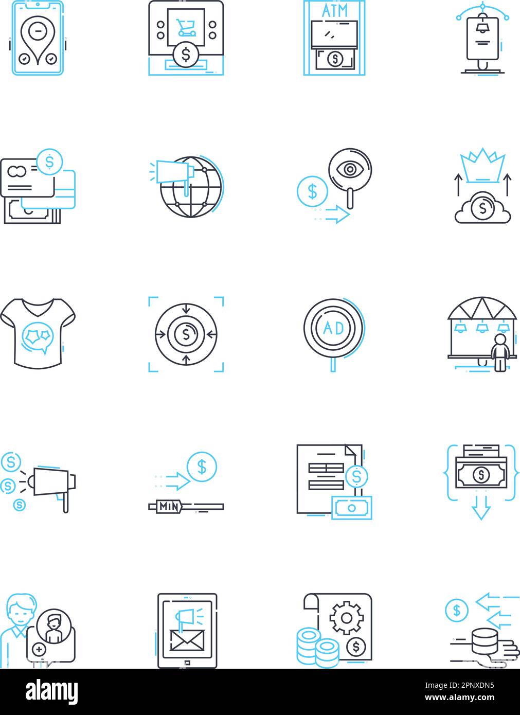 Cyber shopping linear icons set. E-commerce, Online shopping, Digital ... Cyber shopping linear icons set. E-commerce, Online shopping, Digital ...