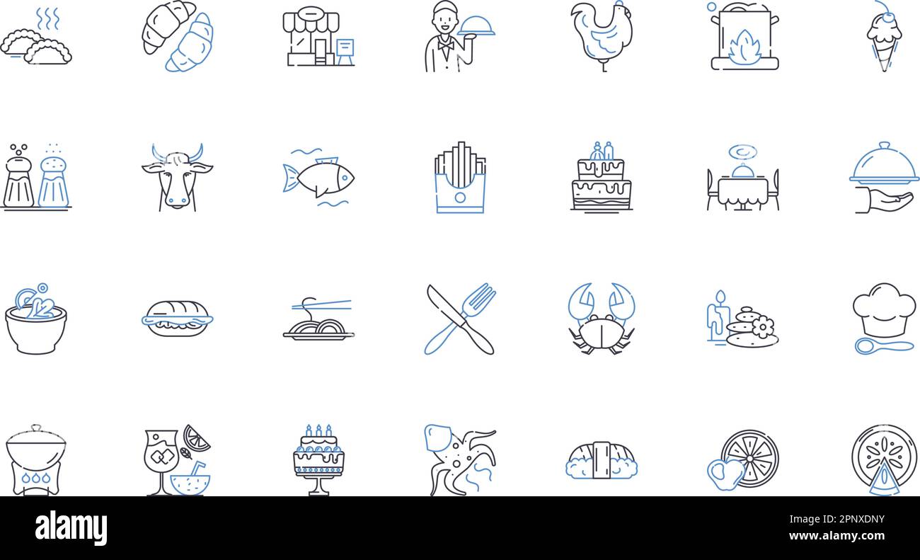 Chomping line icons collection. Bite, Chew, Crunch, Gnash, Munch ...