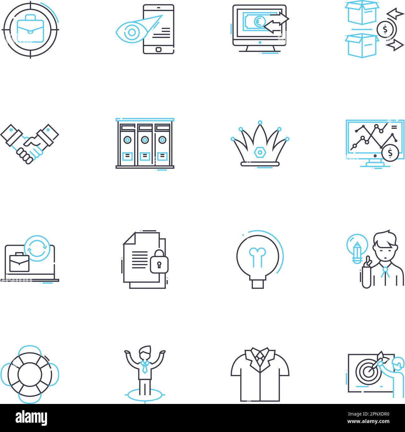 Investment Approach Linear Icons Set Diversification Risk Management