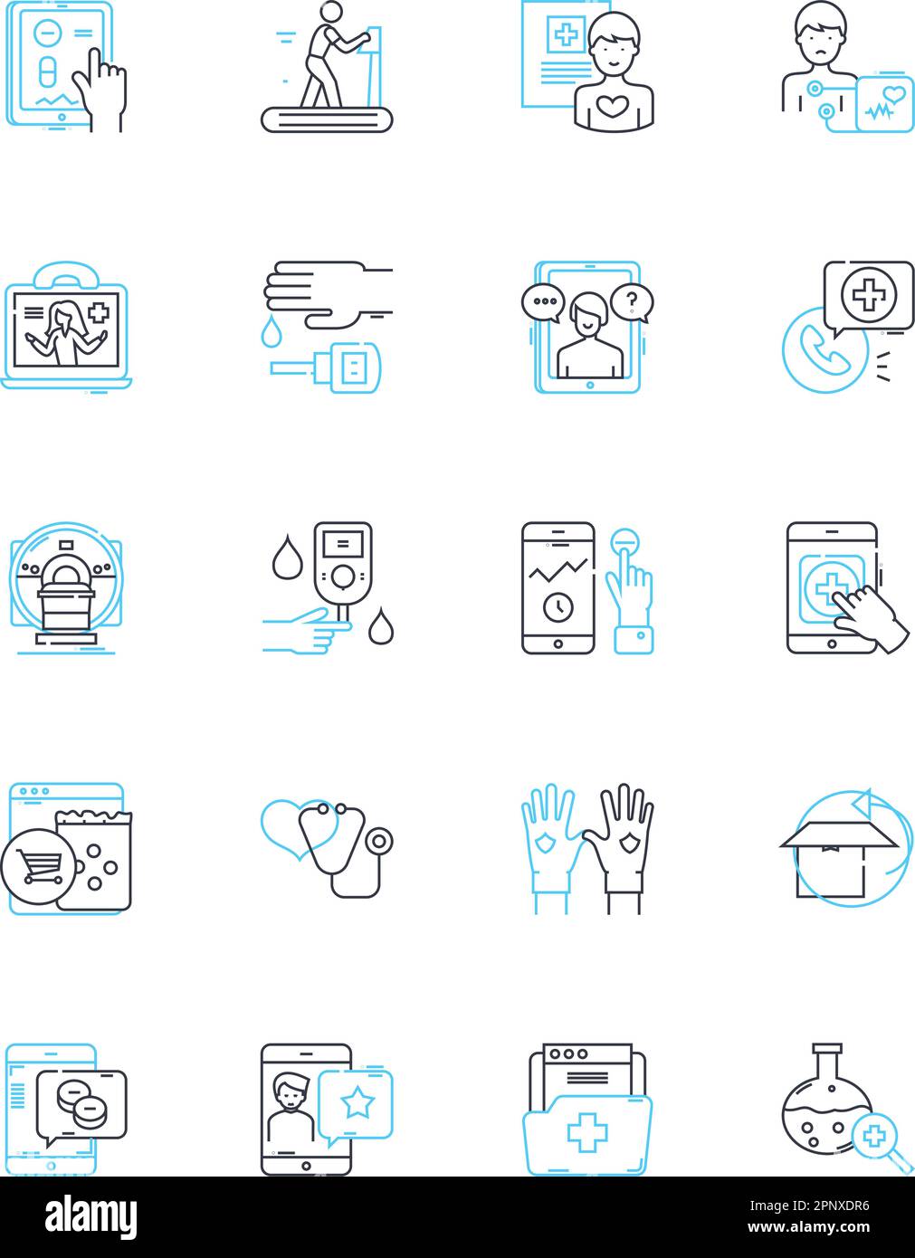 Healthcare provider linear icons set. Doctor, Nurse, Hospital, Clinic ...