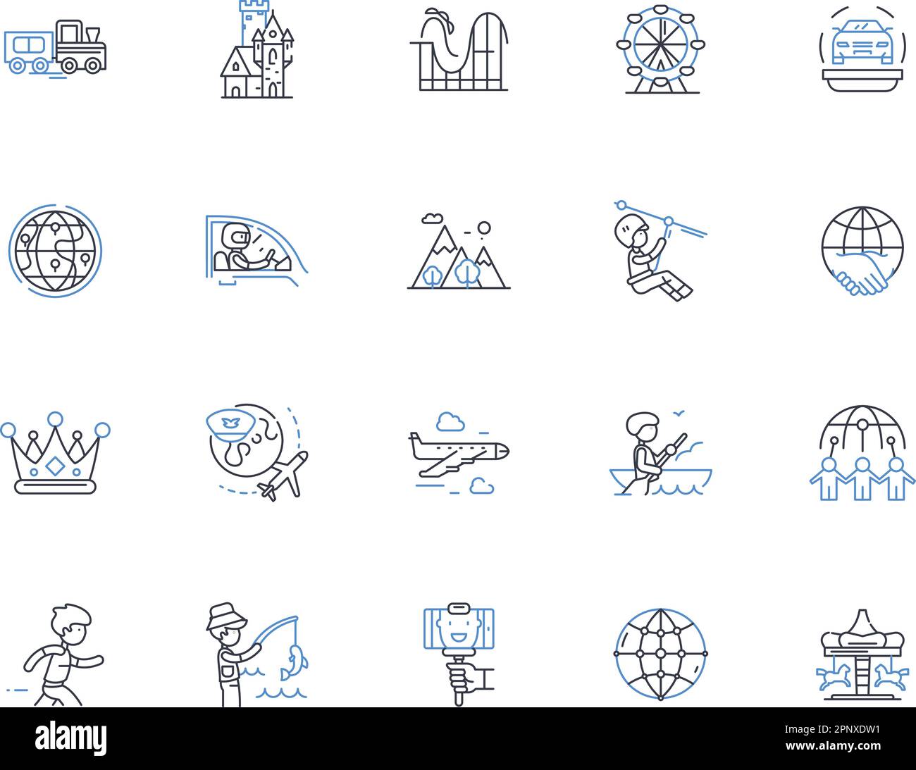 Pilgrimage line icons collection. Spiritual, Journey, Sacred, Tradition ...