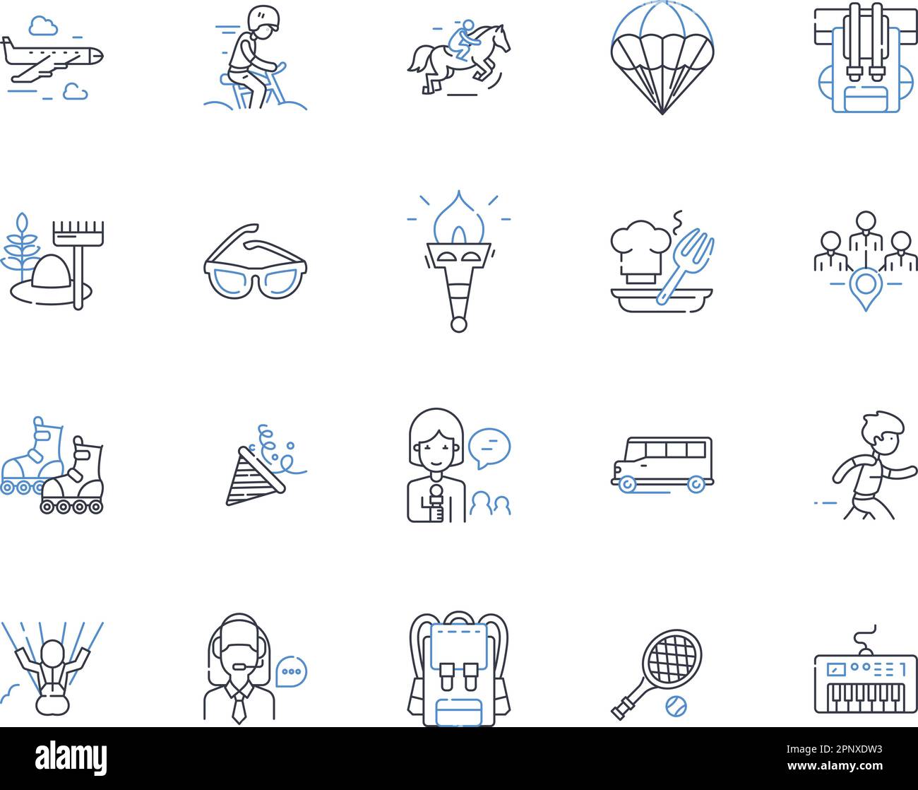 Competitive activities line icons collection. Rivalry, Challenges ...