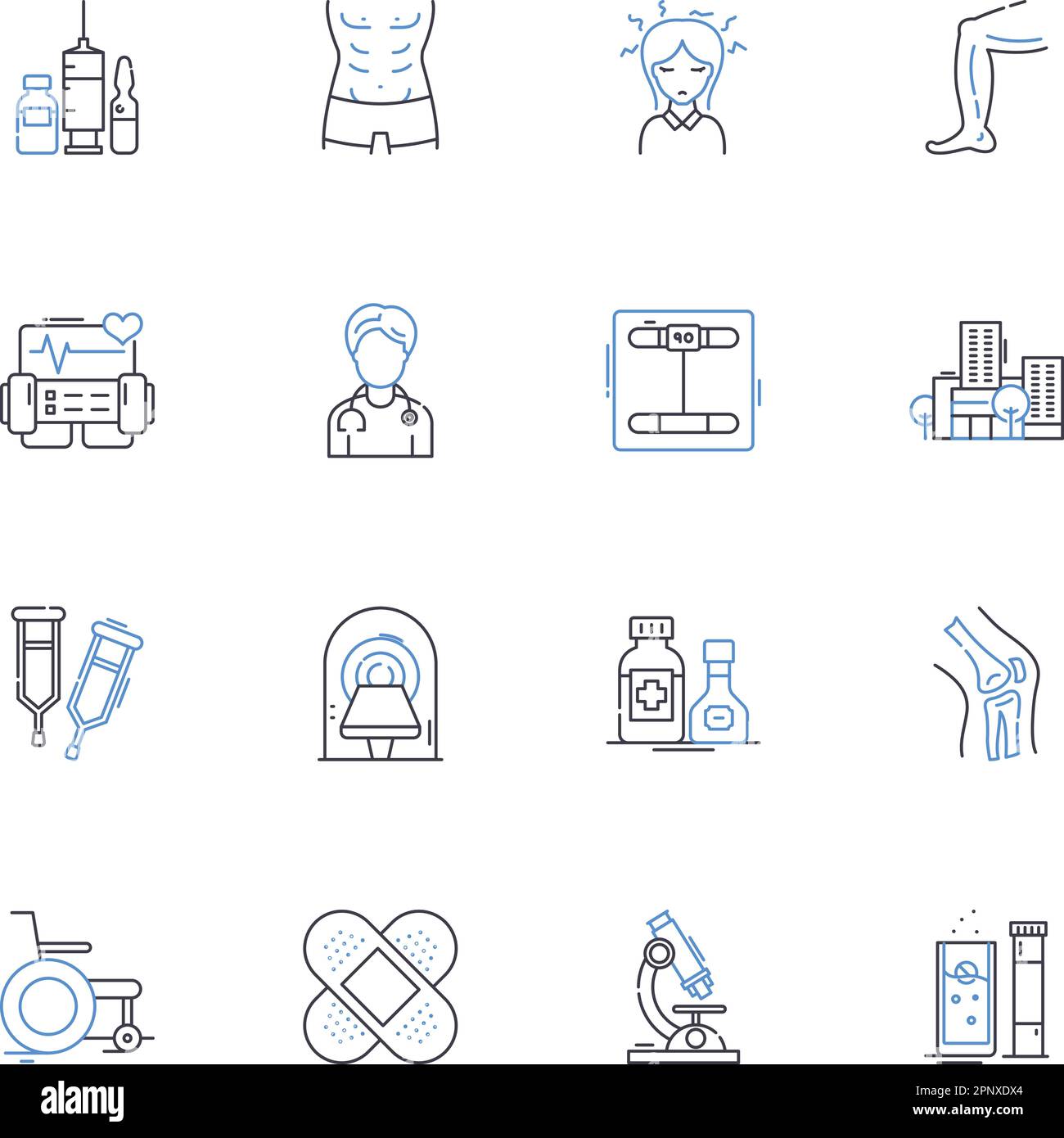 Physicians Office Line Icons Collection Appointment Waiting Room