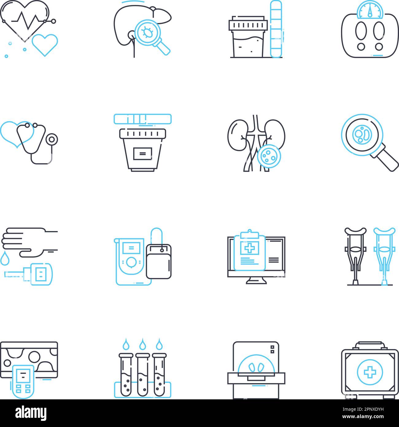 Medical Innovation linear icons set. Breakthroughs, Advancements ...