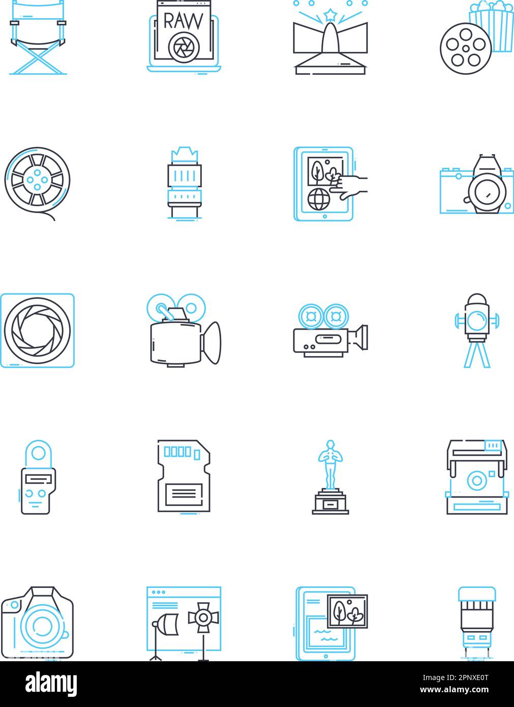 Influencer marketing linear icons set. Collaboration, Social media ...