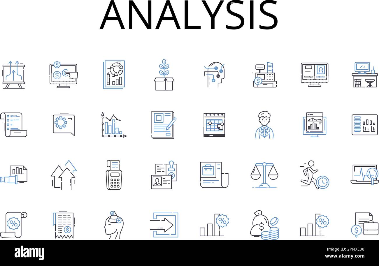 Analysis Line Icons Collection Evaluation Assessment Appraisal Examination Scrutiny