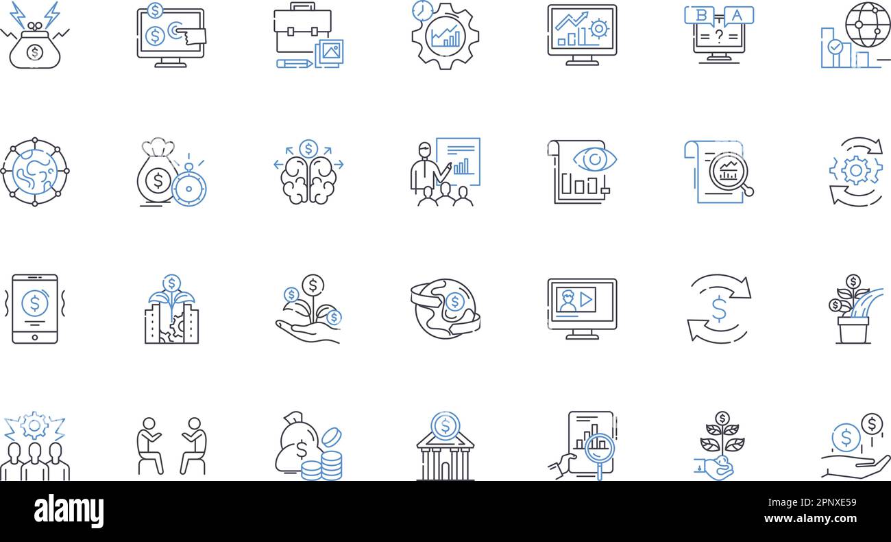 Procurement line icons collection. Sourcing, Negotiation, Supply chain ...