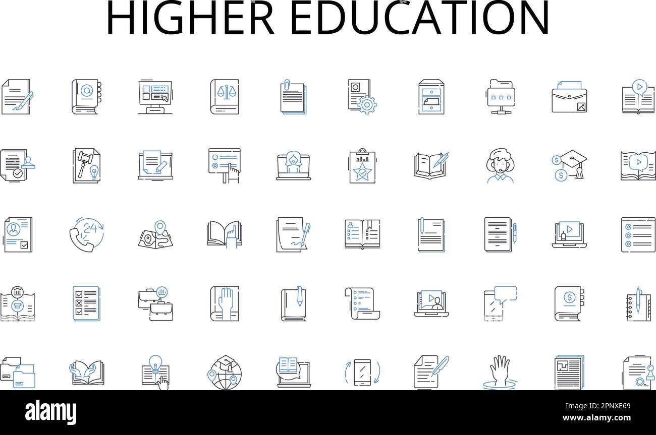higher education line icons collection. Anchorage, Buoyancy, Captain ...