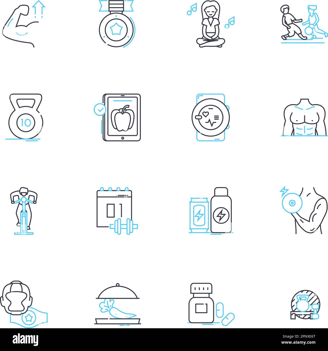 Swim laps linear icons set. Endurance, Stroke, Pool, Fitness, Exercise ...