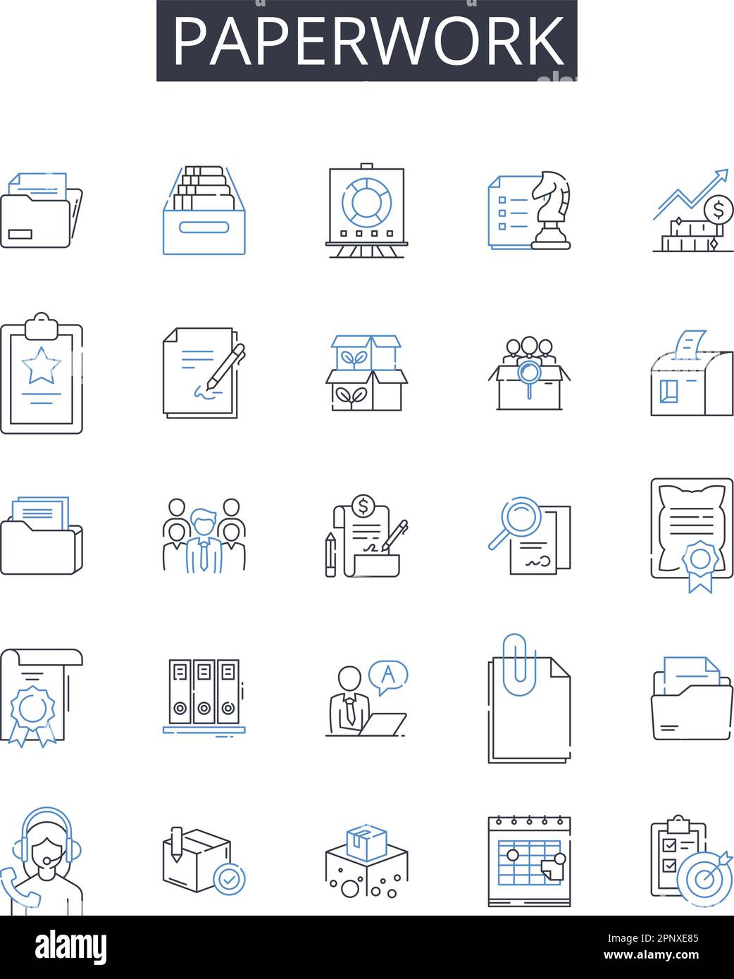 Paperwork line icons collection. Education, Development, Learning ...