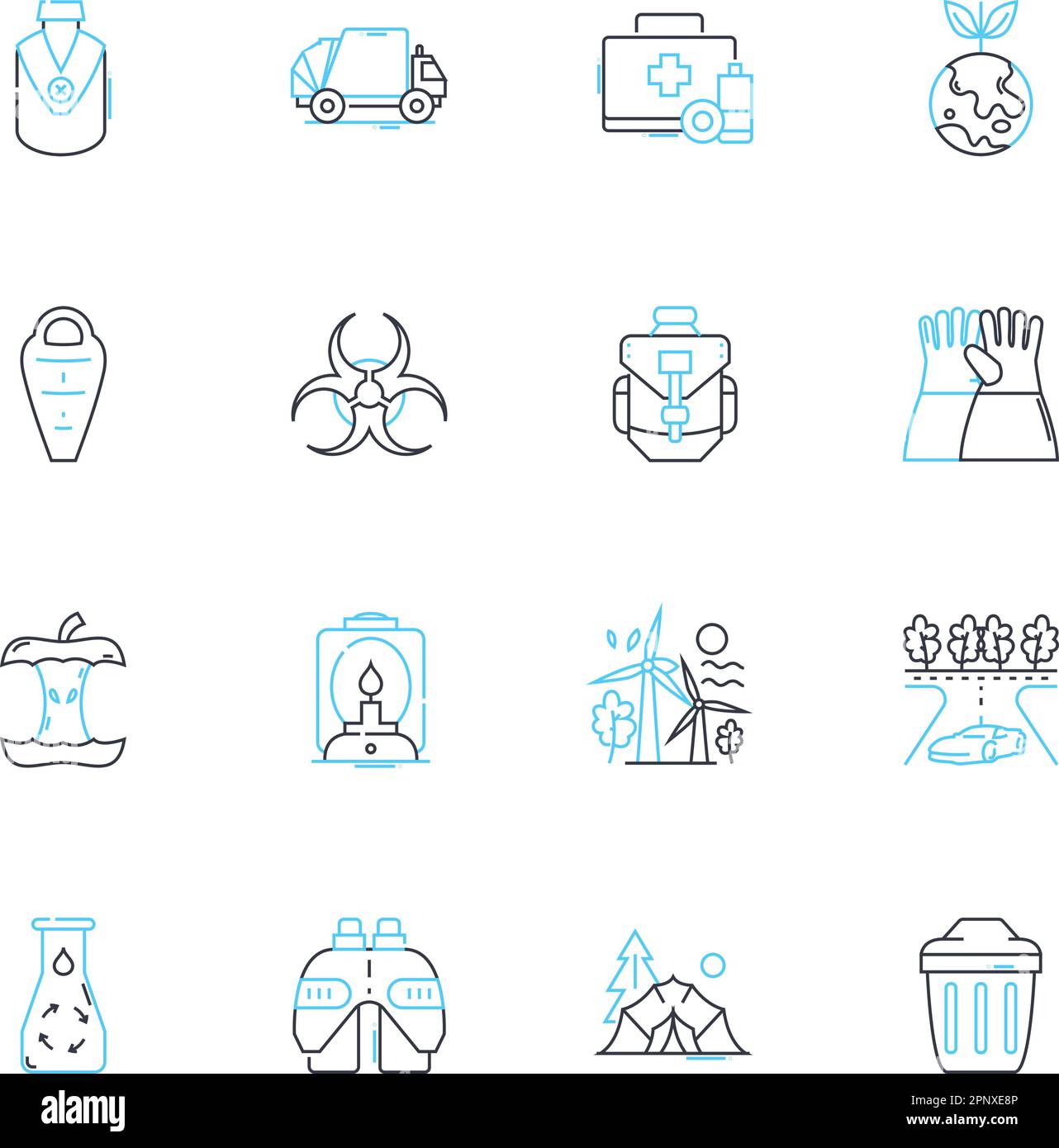 Sustainable business linear icons set. Green, Eco-friendly, Renewable ...