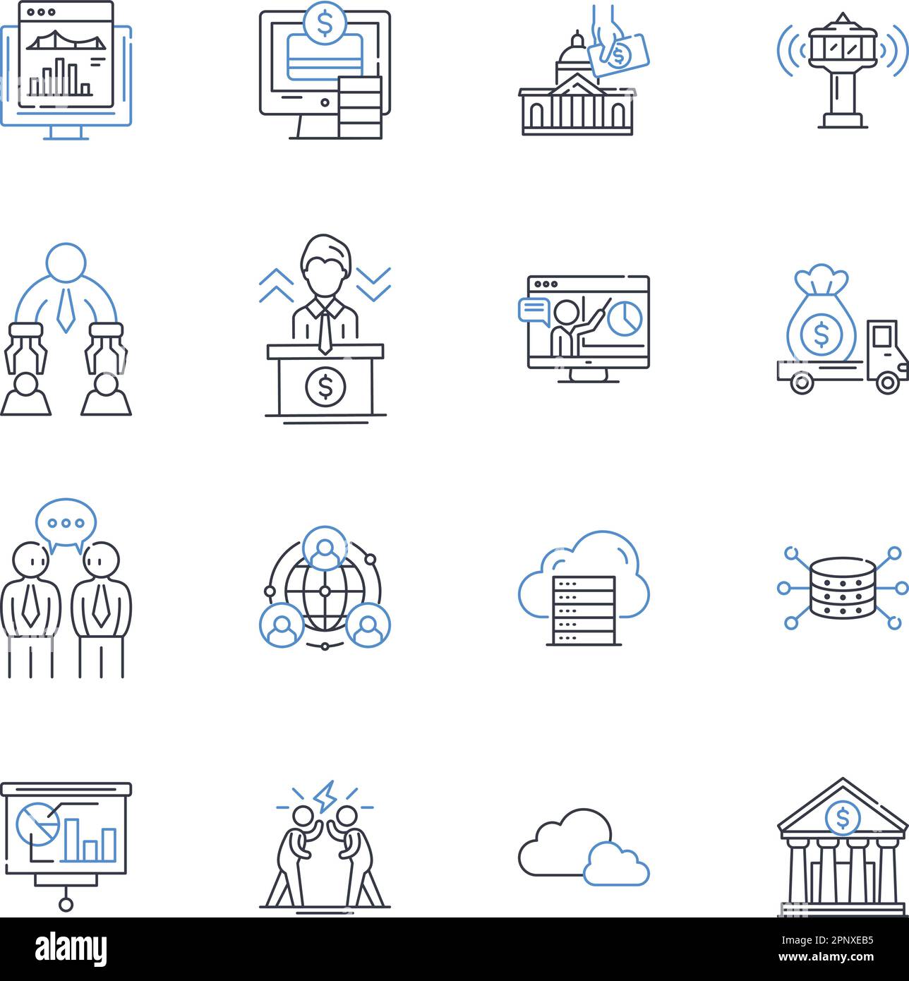 Expense control line icons collection. Budgeting, Frugality, Efficiency ...