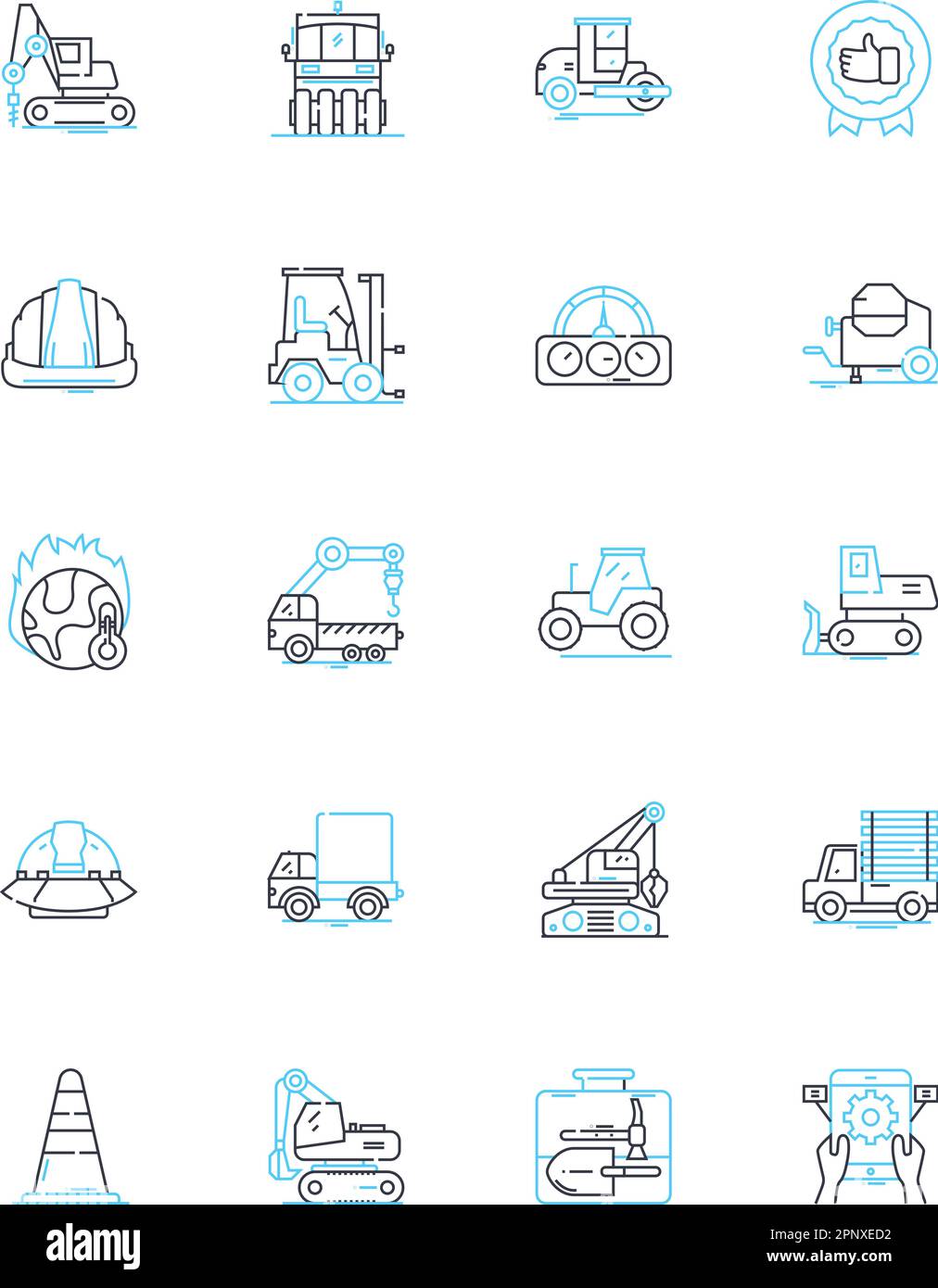 Telecommunications devices linear icons set. Smartph, Tablet, Laptop ...