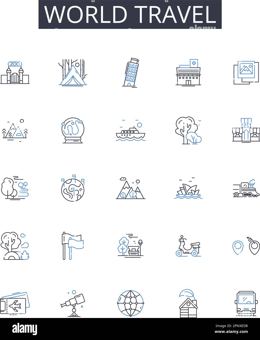World travel line icons collection. Recruitment, Training, Diversity ...