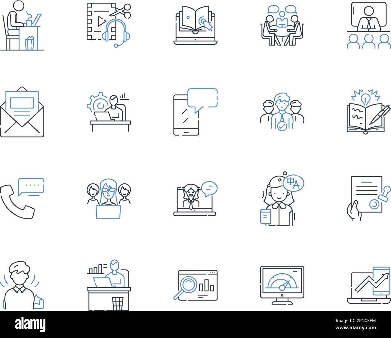 Digital workplace line icons collection. Collaboration, Remote ... Digital workplace line icons collection. Collaboration, Remote ...