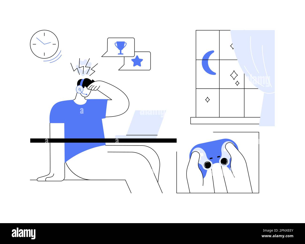 Gaming disorder abstract concept vector illustration Stock Vector Image ...