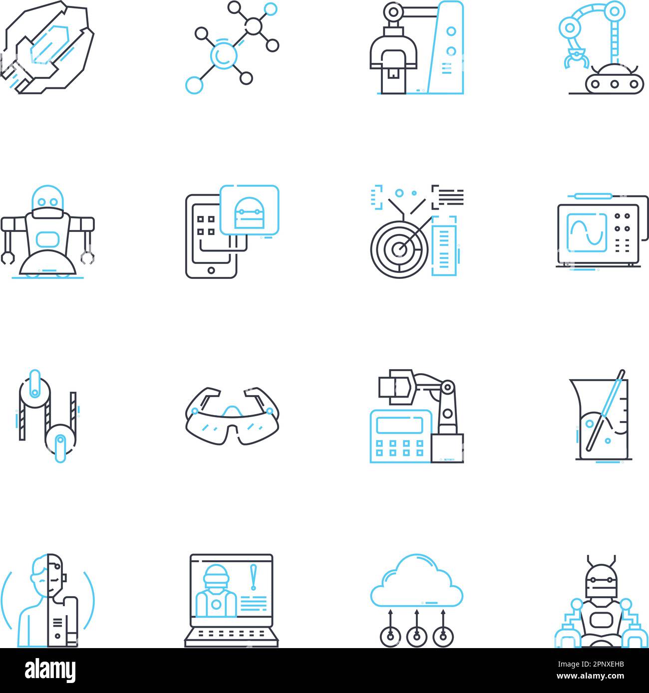 Faux invention linear icons set. Imaginary, Non-existent, Pretend ...