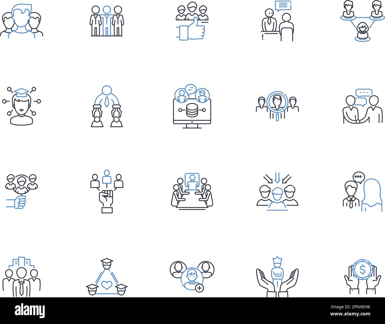 Team Builder Line Icons Collection Collaboration Trust Communication