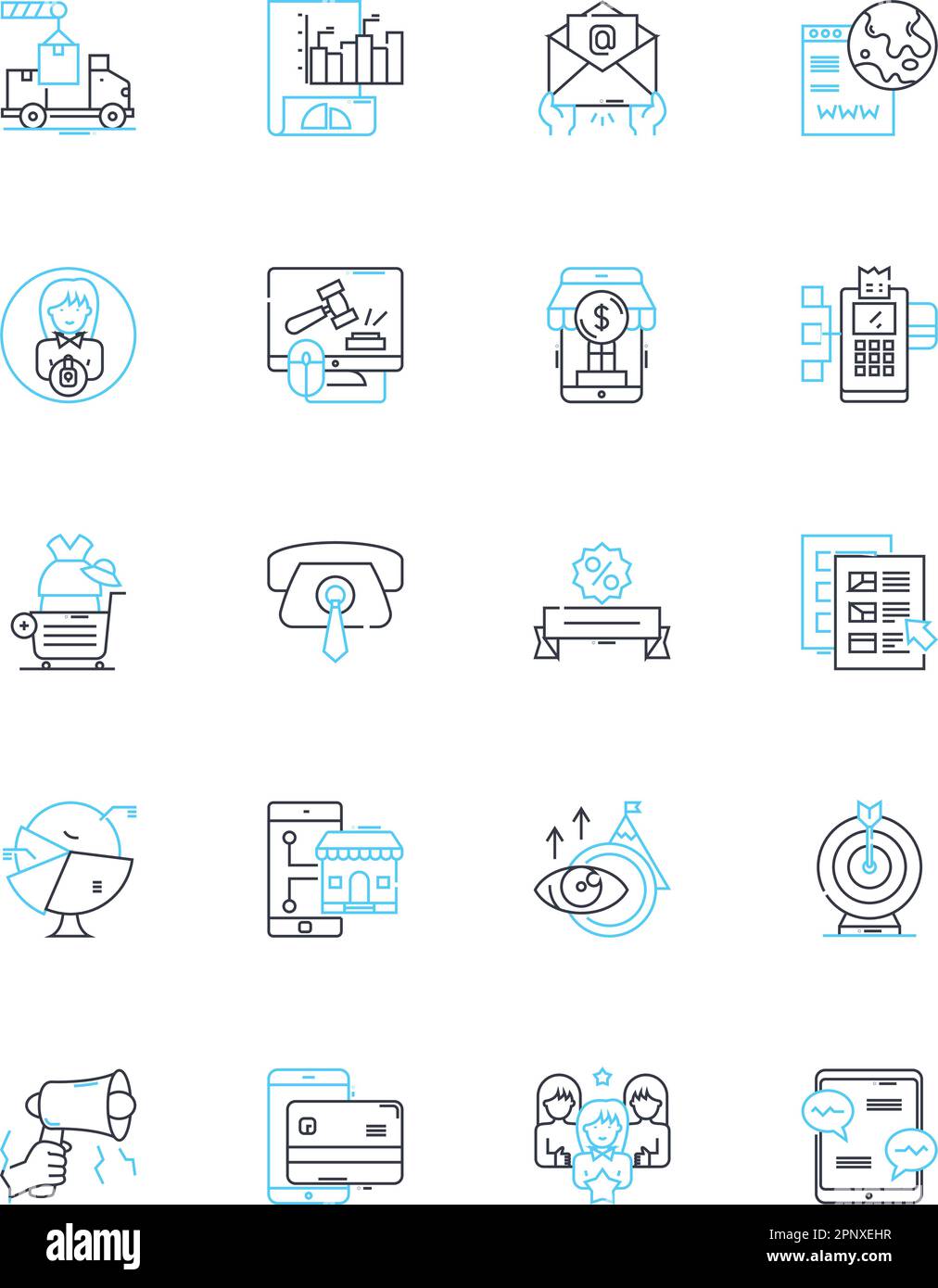 Online selling linear icons set. E-commerce, Marketplace, Digital ... Online selling linear icons set. E-commerce, Marketplace, Digital ...